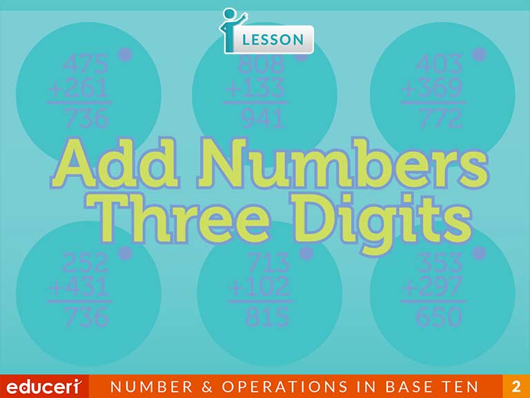 Add Three Digit Numbers With Regrouping Lesson Plans