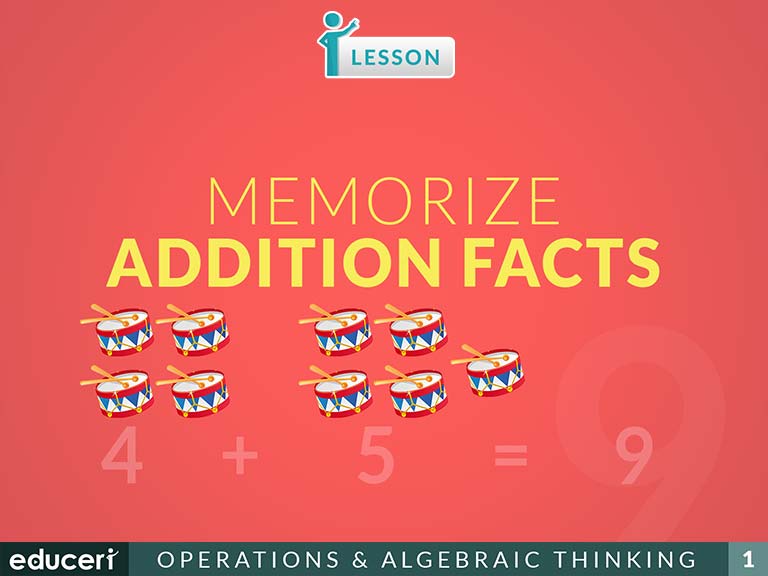 Memorize Addition Facts Lesson Plans