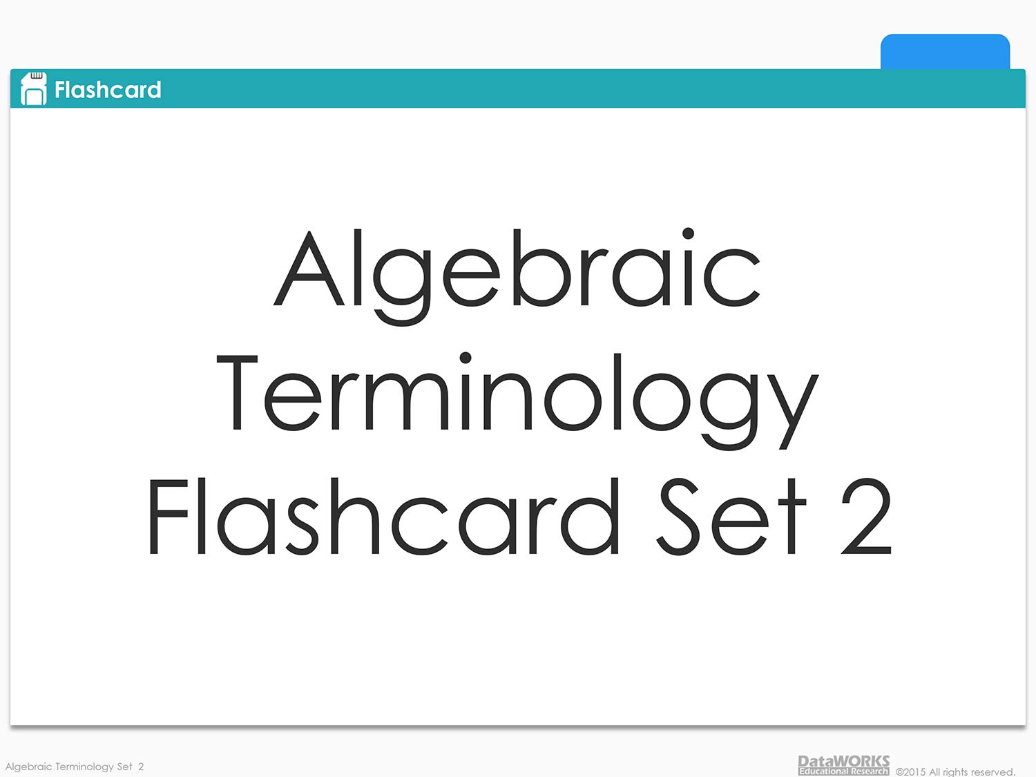 Flashcards - Algebra | Special Program