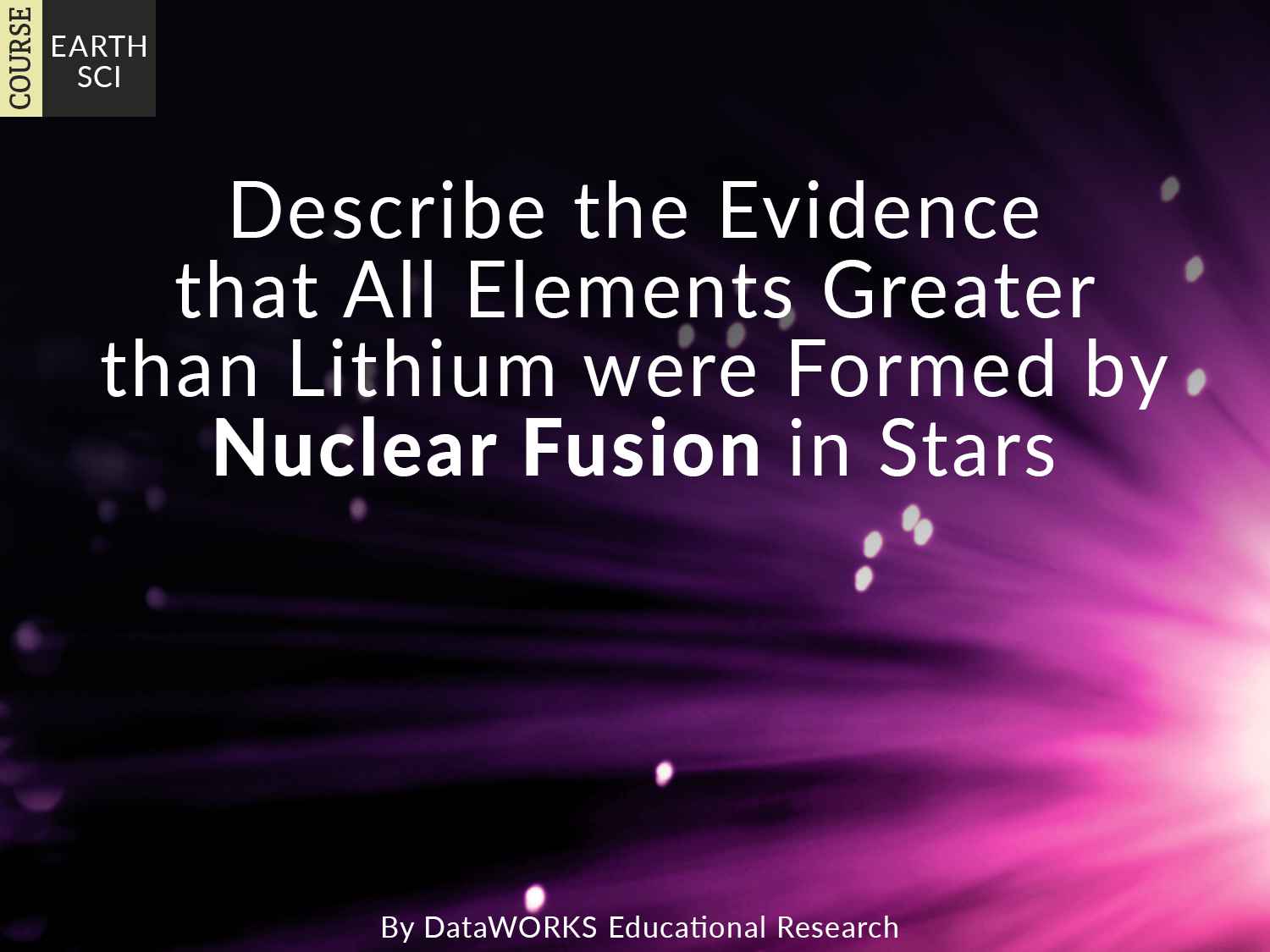 Describe the Evidence that All Elements Greater than Lithium were ...