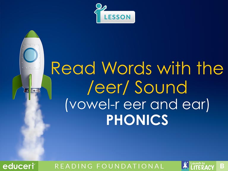 Read Words With Vowel r Sound Eer eer Ear Lesson Plans